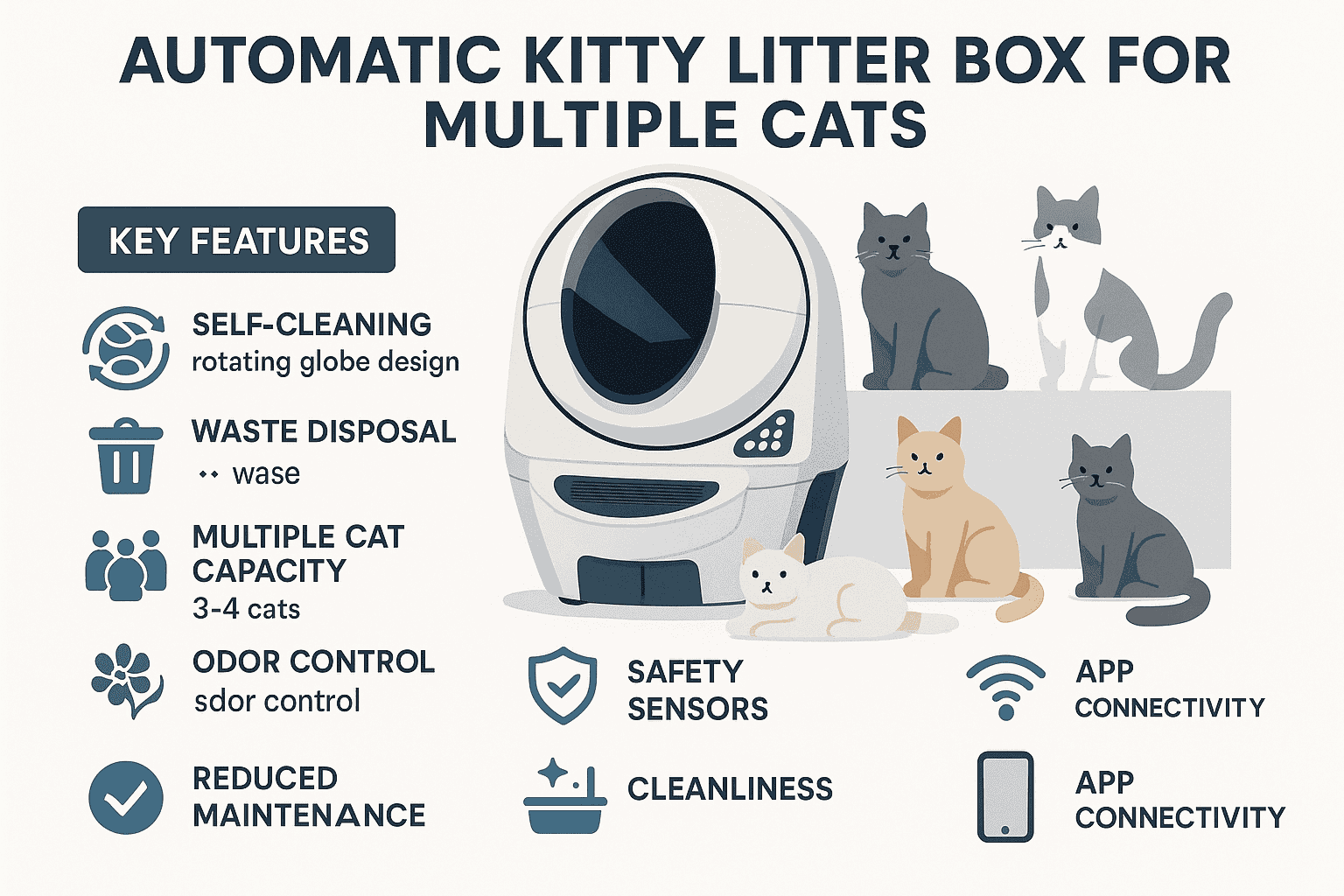 Best Automatic Kitty Litter Box for Multiple Cats | Smart & Self ...