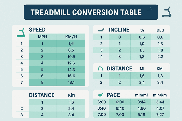 Treadmill Conversion Table: Speed, Pace & Incline Guide – Famistar.net