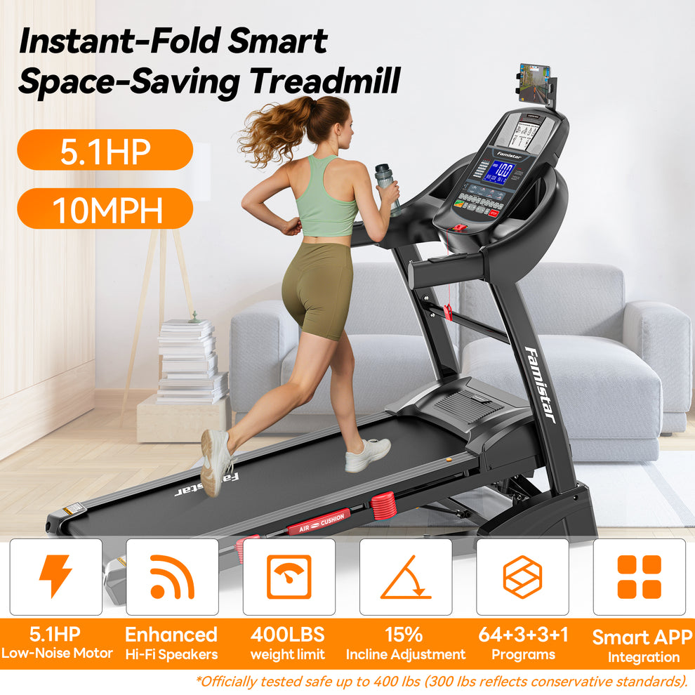 Famistar | Smart Folding Treadmill for Home – Multiple-Level Auto ...